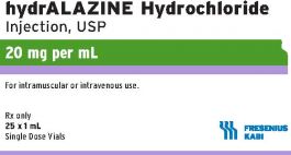 HYDRALAZINE HYDROCHLORIDE INJ, USP SDV 20MG 1ML